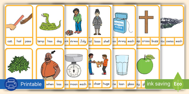 Grade 2 Phonics: -ss Sound Peg Card Activity (teacher made)