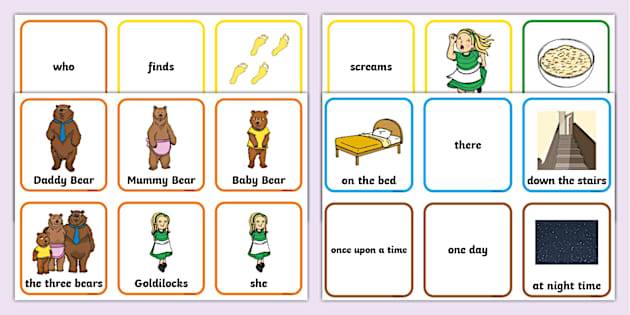 Colourful Semantics: Goldilocks and The Three Bears - Twinkl