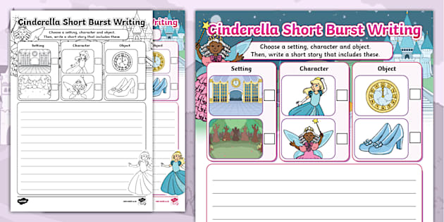 Cinderella Short Burst Writing Template (teacher made)