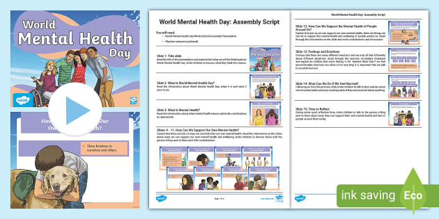KS2 World Mental Health Day Assembly Powerpoint - Twinkl