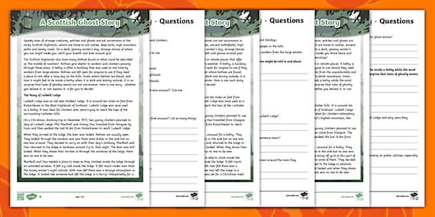 A Scottish Ghost Story Differentiated Reading Comprehension