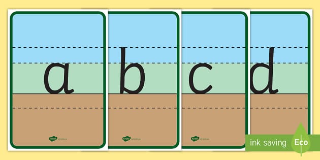 Australian Ground Grass Sky Lower Case Display Posters - Ground Grass Sky