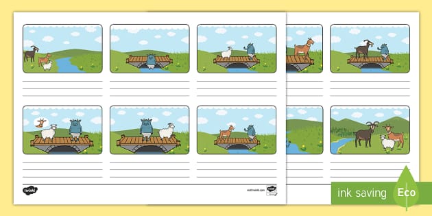 The Three Billy Goats Gruff Storyboard Template - storyboard