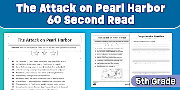 Attack on Pearl Harbor Passage and Comprehension Questions