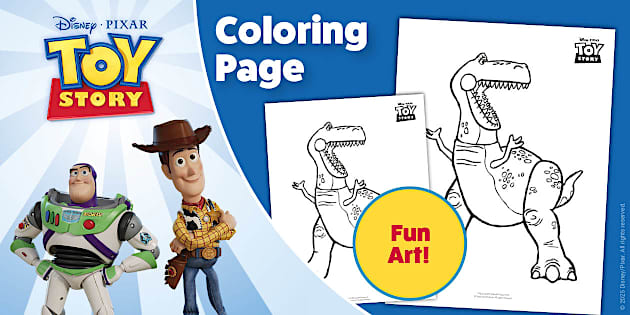 toy story rex printable coloring pages