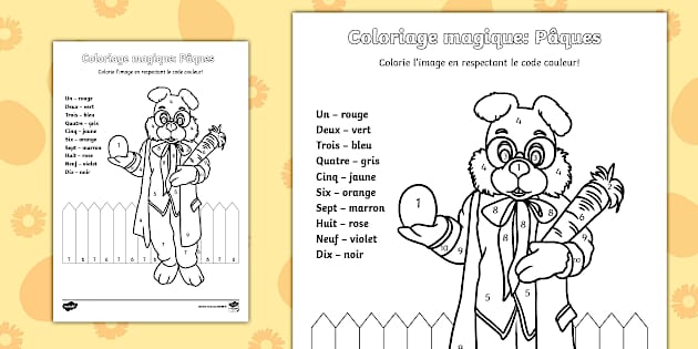 Coloriage magique : Pâques - Twinkl Coloriage