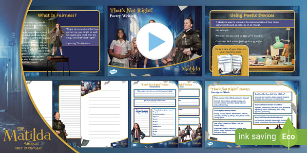 FREE! - Matilda The Musical: Poetry Writing Pack [Ages 7-11]