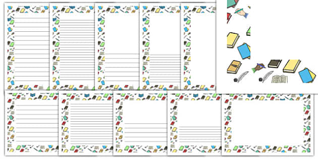 Writing Themed Page Borders (teacher made)