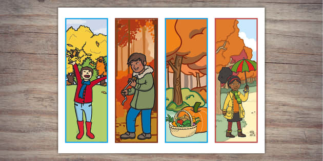 Autumn Scene Bookmarks | Twinkl Party (teacher made)