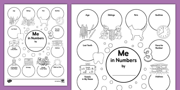 Me In Numbers All About Me Math Activity teacher Made 