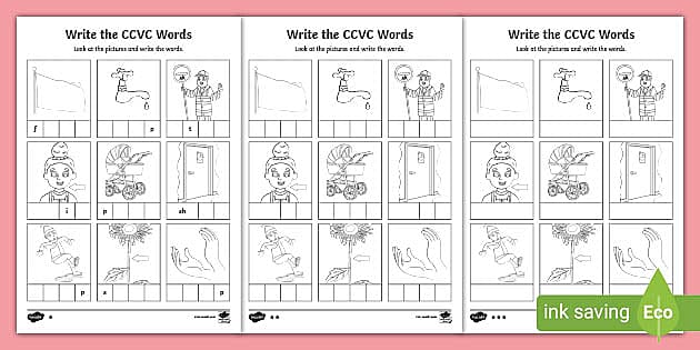 Write the CCVC Words Activity Sheets - Twinkl NI