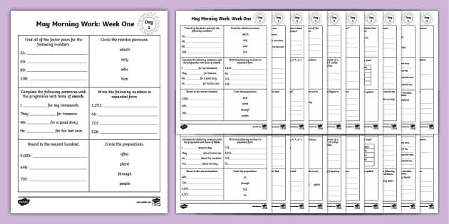 Fourth Grade May Morning Work Bundle (teacher made) - Twinkl
