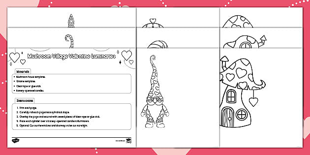 Mushroom Village Valentine Luminaries Craft (teacher made)