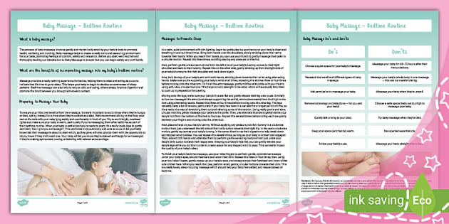 Baby Bedtime Massage — Bedtime Routine (teacher made)