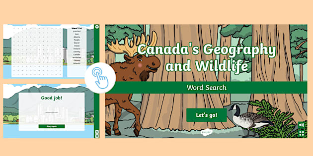 Canada's Geography and Wildlife Word Search | Twinkl CA