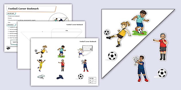 Football Corner Bookmark (teacher made) - Twinkl