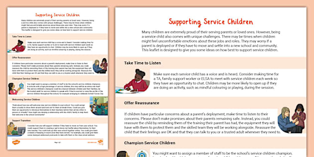 Supporting Service Children Adult Guidance (Teacher-Made)