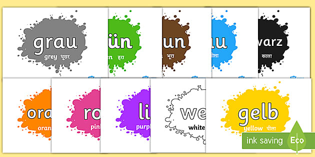 FREE! - Colour Display Posters - German/English/Hindi