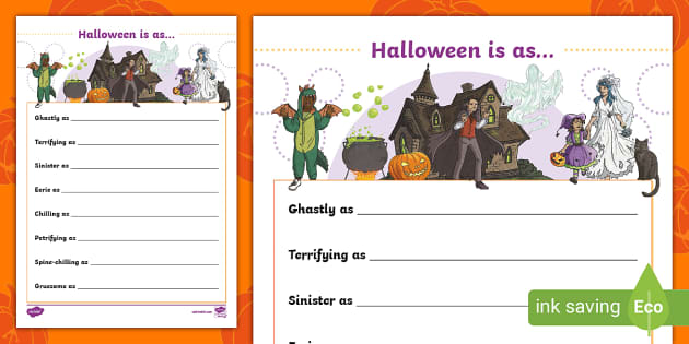 Halloween Simile Poem Template (teacher made) - Twinkl