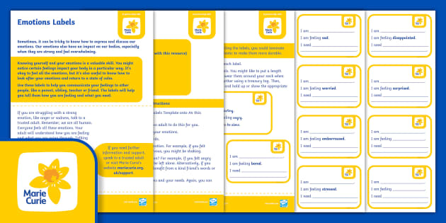 FREE! - Marie Curie: Emotions Labels (teacher made) - Twinkl