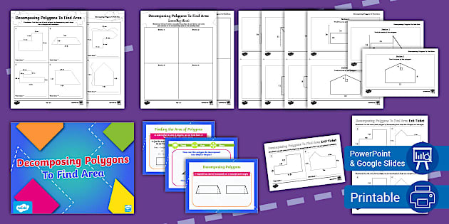 Sixth Grade Decomposing Polygons To Find Area Lesson Pack Sixth Grade Decomposing Polygons To Find Area Lesson Pack