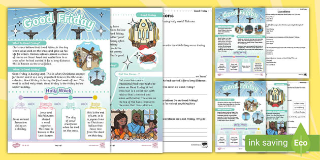 KS1 Good Friday Differentiated Reading Comprehension Activity