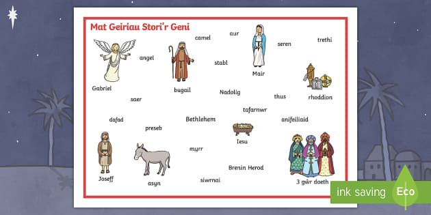 Nativity In Welsh Word Mat Twinkl Resources Wales
