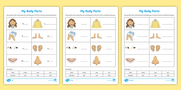 Las partes del cuerpo My Body Parts Worksheet / Worksheet Spanish - spanish