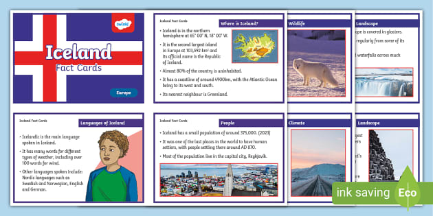 Iceland KS2 Fact Cards (teacher made) - Twinkl