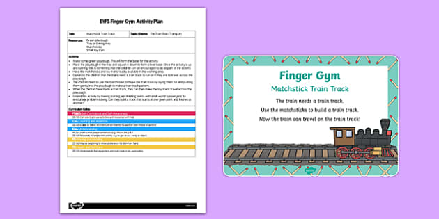 Matchstick Train Finger Gym | Twinkl Plan & Prompt Card Pack