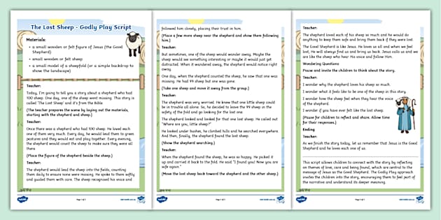 The Lost Sheep Godly Play Script (teacher made) - Twinkl