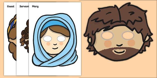 Jesus Turns Water into Wine Story Role-Play Masks