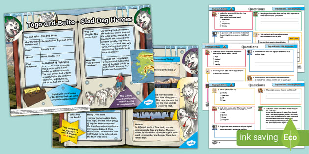 UKS2 Digging for Details: Animal Superheroes: Togo and Balto