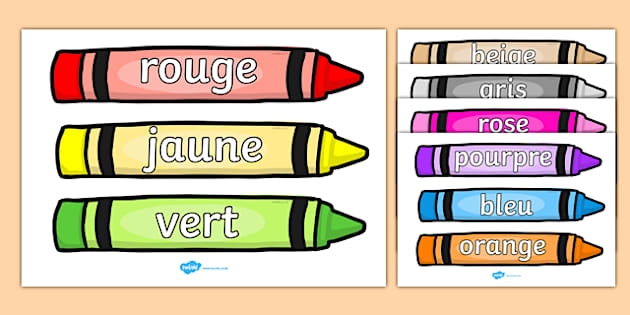 * NEW * Colour Words on Crayons French (teacher made)