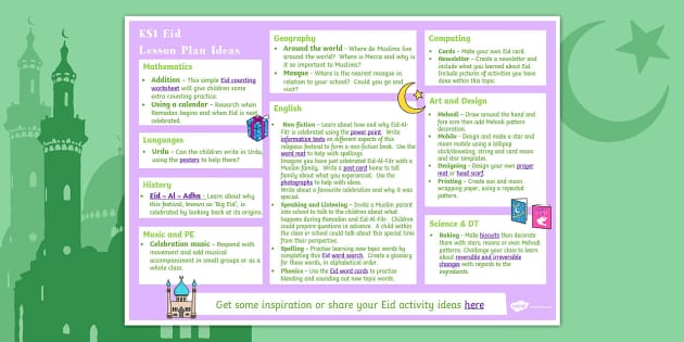 Eid KS1 Lesson Plan Ideas (Hecho por educadores) - Twinkl
