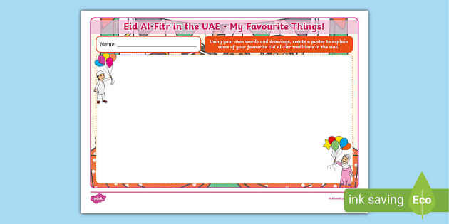 Eid Al-Fitr in the UAE Poster Activity (Teacher-Made)