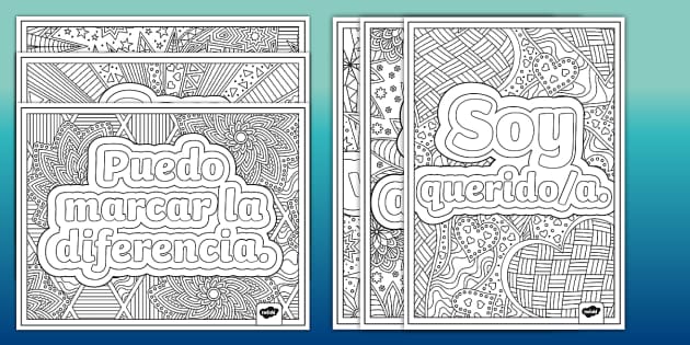 Hojas de colorear: Afirmaciones positivas - Twinkl