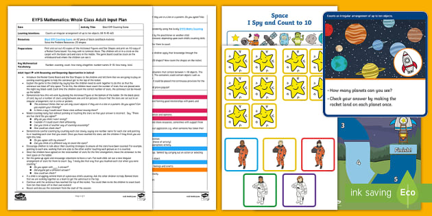 EYFS Maths: Blast Off! Counting Game Whole Class Adult Input Plan and ...