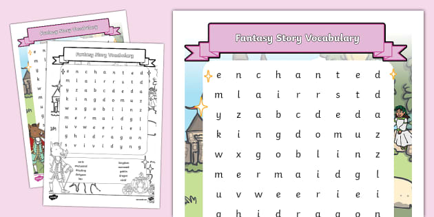 KS1 Fantasy Story Vocabulary Word Search - Twinkl