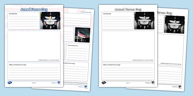 Armed Forces Day Non-Chronological Report Template - Twinkl