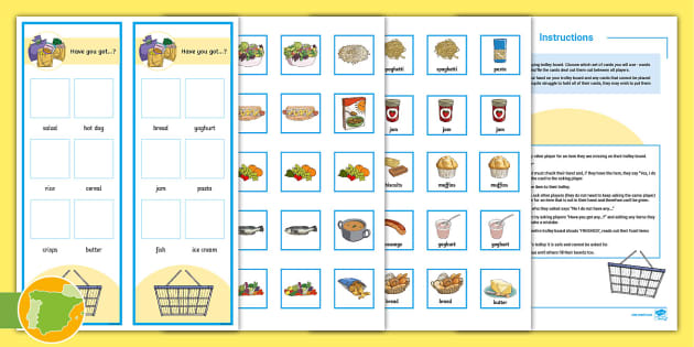 TEFL/ESL Food Vocabulary Shopping Game Phase 2 - Twinkl