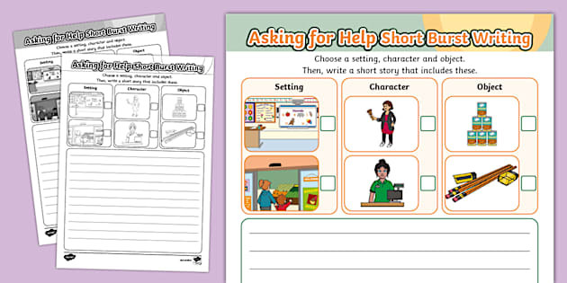 Asking for Help Short Burst Writing Template - Twinkl