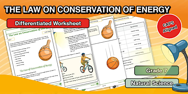 The Law on Conservation of Energy - Differentiated Worksheet