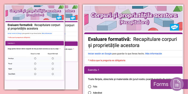Corpuri și proprietățile acestora (Recapitulare) – Evaluare