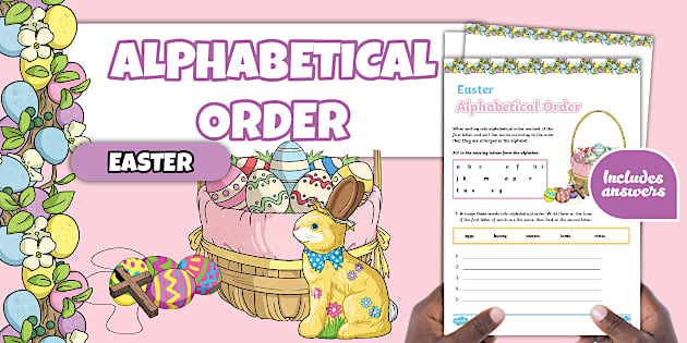 Gr4 English-T1-Word Skills –Easter Alphabetical Order-Act Sh