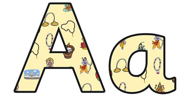 Hindu Dharma Small Lowercase Display Lettering - Twinkl