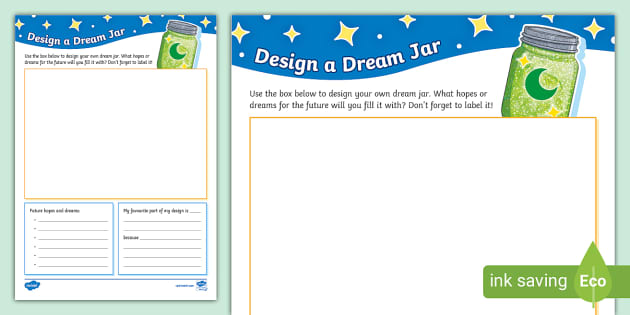 Design a Dream Jar Worksheet (teacher made) - Twinkl