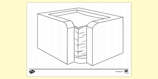 Post It Note Holder Colouring Sheet | Colouring Sheets