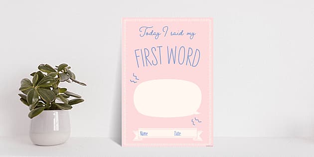 First Word Milestone Postcard | Twinkl Party (teacher made)