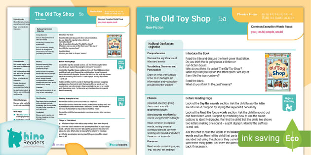 Level 5a The Old Toy Shop: Teacher Guide - Twinkl